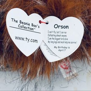 Ty | Toys | Ty Beanie Boos Orson The Brown Glitter Ostrich Medium Soft ...